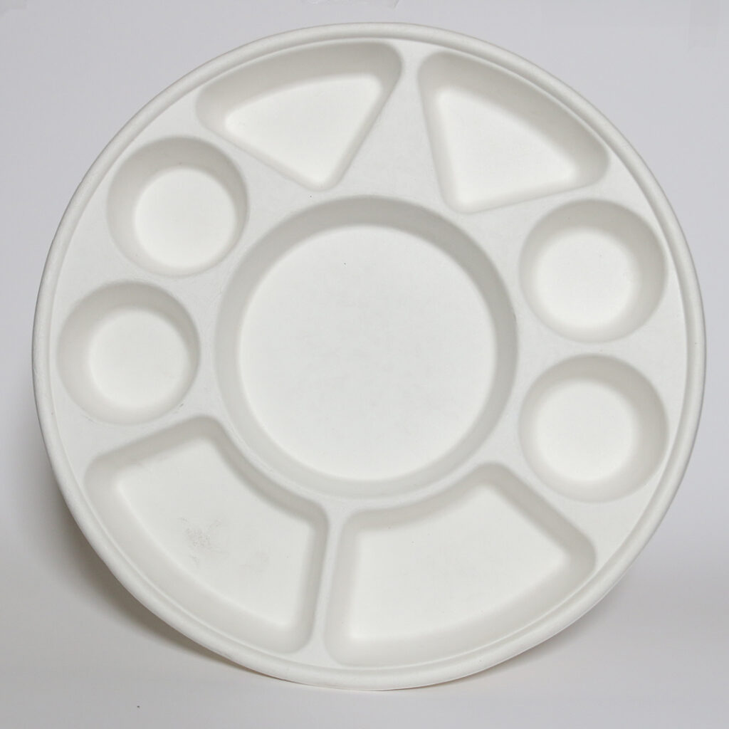 9 Compartment Biodegradable Round Plate – Paradigm Distributor